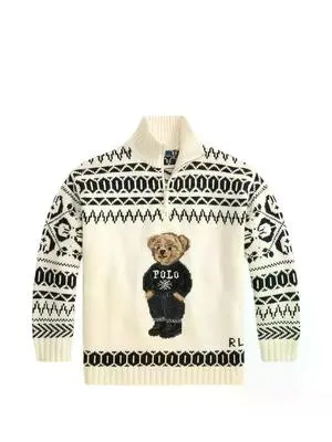 Polo Ralph Lauren Polo Bear Intarsia-knit Sweater - Neutrals