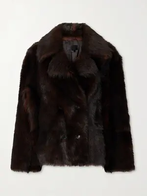 NILI LOTAN Cleophee Shearling Jacket - Brown
