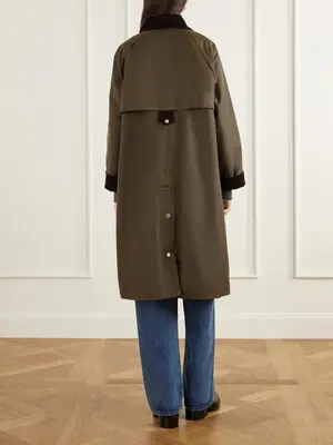 Barbour Kirklees Corduroy-trimmed Waxed Cotton Jacket