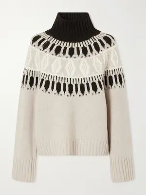 Arch4 Whistler Fair Isle Intarsia-knit Cashmere Turtleneck Sweater - Neutrals