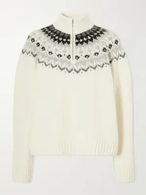 Arch4 Saint Gervais Fair Isle Cashmere Half-zip Sweater - Neutrals