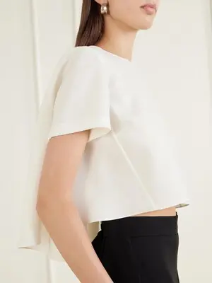 HEIRLOME Mariel Faille Wool-blend Blouse