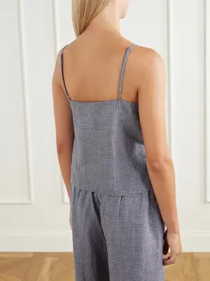 DEIJI STUDIOS Wrapping Micro-check Linen Top