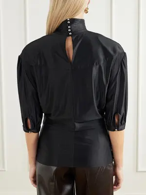 Rabanne Stretch-satin Turtleneck Blouse