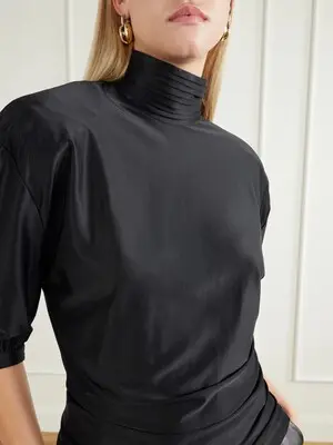 Rabanne Stretch-satin Turtleneck Blouse