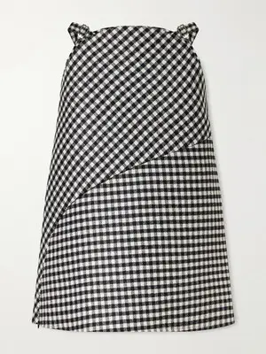 JEAN PAUL GAULTIER Checked Wool-blend Midi Skirt - Multi