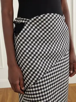 JEAN PAUL GAULTIER Checked Wool-blend Midi Skirt