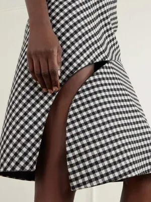 JEAN PAUL GAULTIER Checked Wool-blend Midi Skirt
