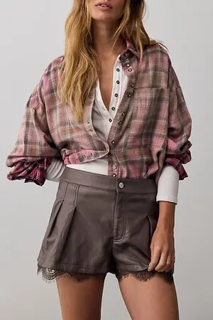 Free People After Dark Vegan Leather Shorts At - Castlegate