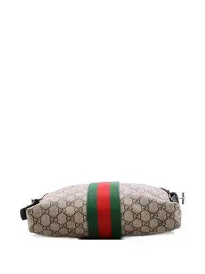 Gucci Web Messenger Bag Gg Coated Canvas Medium Crossbody Bag