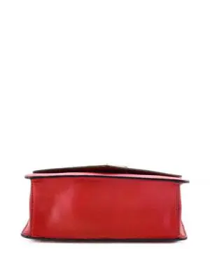 Prada Envelope Flap Chain Shoulder Bag Saffiano Leather Small Crossbody Bag - Red