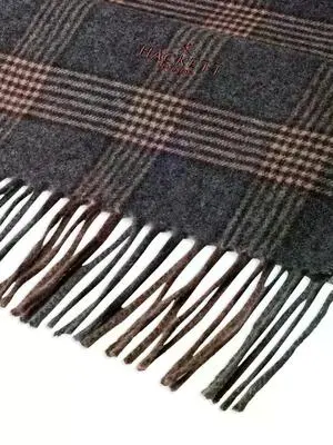 HACKETT  Plaid Logo-embroidered Scarf