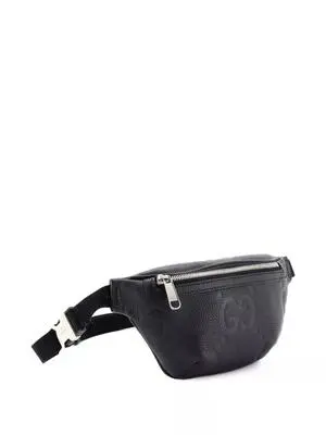 Gucci Jumbo Gg Embossed Leather Small Belt Bag - Black
