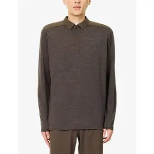 Veilance Contrast Frame Polo Wool-blend Top