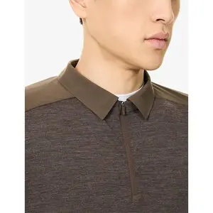 Veilance Contrast Frame Polo Wool-blend Top