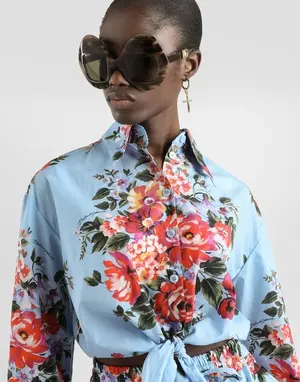 Dolce & Gabbana Flower Bouquet-print Cotton Shirt Shirts And Tops - Multicolor