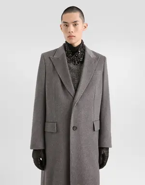 Dolce & Gabbana Double-breasted Cashmere Coat Coats And Jackets - Grey