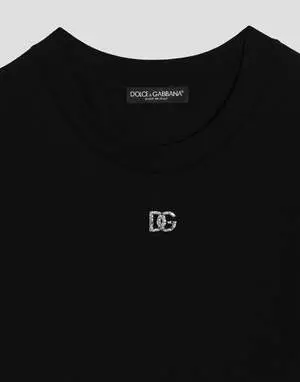 Dolce & Gabbana Cotton T-shirt With Logo T-shirts And Sweatshirts Cotton - Black