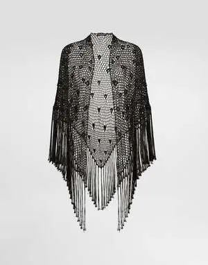 Dolce & Gabbana Viscose Crochet Shawl Collection - Black