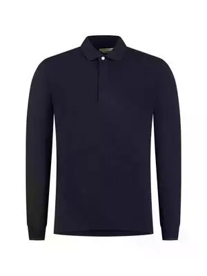 Jacob Cohen Logo-embroidered Long-sleeve Polo Shirt - Blue