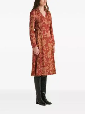 Malìparmi Foliage-print Wrap Midi Dress