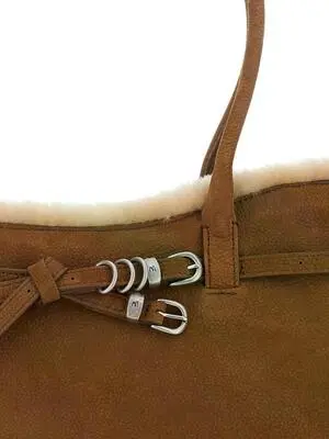 MARGESHERWOOD Grandma Shearling-trim Buckled Shoulder Bag