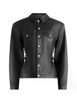 Manière De Voir Karla Wax-effect Cinch-waist Jacket