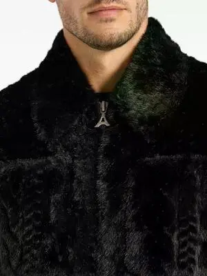 Manière De Voir David Plush Cable Embossed Jacket - Black