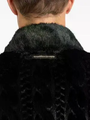 Manière De Voir David Plush Cable Embossed Jacket - Black