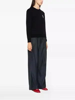 A.p.c. Logo-embroidered Crew-neck Sweater - Blue