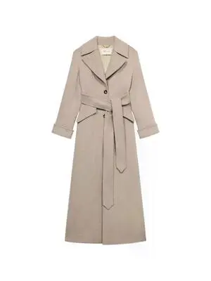 Blumarine Belted Maxi Coat - Neutrals