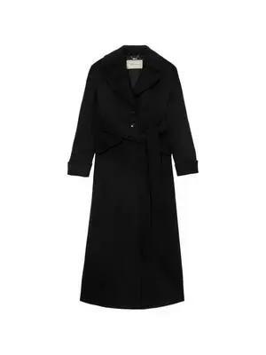 Blumarine Belted Button-up Coat - Black