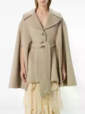 Blumarine Belted Wide-collar Cape