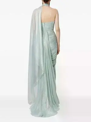 IRIS SERBAN Shany Metallic-silk Maxi Dress