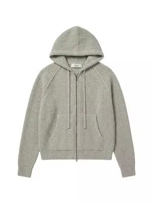 DUNST Ribbed-knit Raglan-sleeve Hoodie