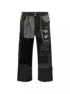 Junya Watanabe Chain-link Patchwork Jeans - Blue