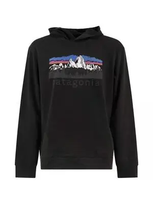 Patagonia Fitz Roy Foothills Graphic-print Cotton Hoodie - Black