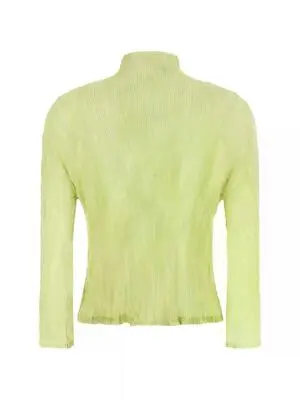 Issey Miyake Chiffon Twist 1 Pleated Zip-up Shirt