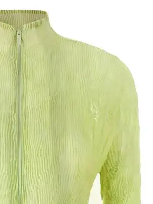 Issey Miyake Chiffon Twist 1 Pleated Zip-up Shirt