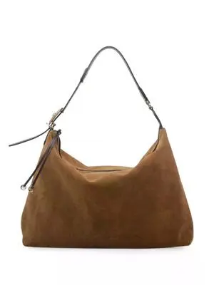 Etro Large Rosette Suede Shoulder Bag - Brown