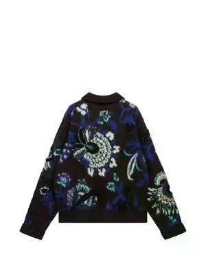 Sacai Floral-jacquard Knit Cardigan