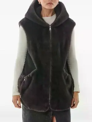 GIOVANNI PARIS Maury Faux-fur Waistcoat - Grey