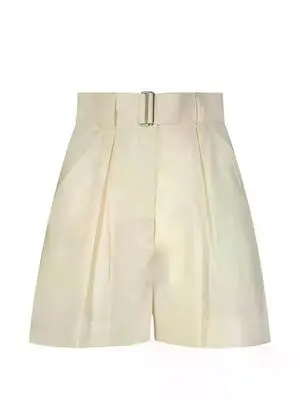 Matthew Bruch Belted Pleated Shorts - Neutrals