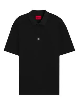 Hugo Logo-plaque Polo Shirt - Black
