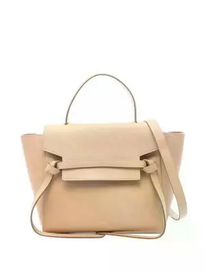 Celine 2010-2026 Micro Grained Calfskin Belt Bag Satchel - Neutrals
