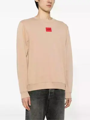 Hugo Logo-patch Crew-neck Cotton Sweatshirt