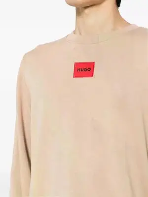 Hugo Logo-patch Crew-neck Cotton Sweatshirt