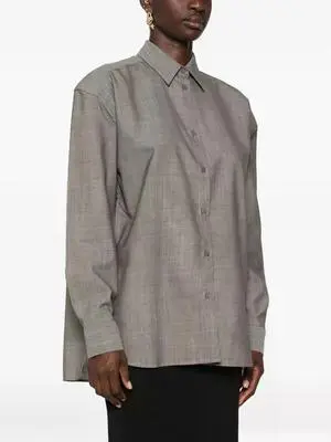 THE FRANKIE SHOP Oana Padded Wool Shirt - Grey