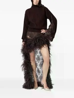 Giuseppe Di Morabito Lace-trim Ribbed-knit Sweater
