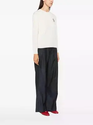 A.p.c. Logo-embroidered Sweater Neutrals